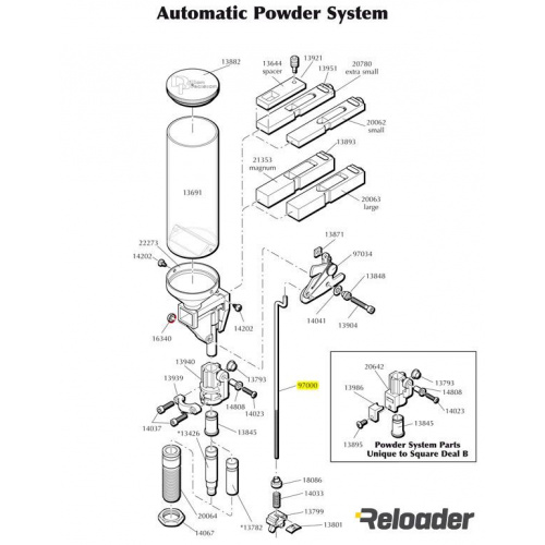 Dillon Automatic Powder System parts Stripped 550 Failsafe Rod - RELOADER